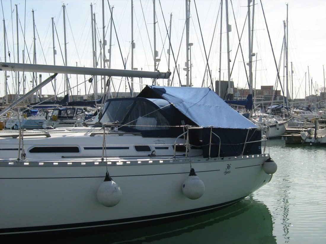 Dufour 36 Boom Tent with roll-up dodger panels - Tecsew