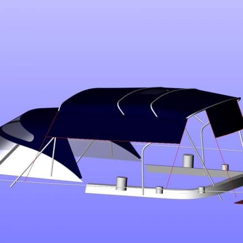 Moody 54 Bimini, design 2 with aft extension panel, ref Breth - Tecsew