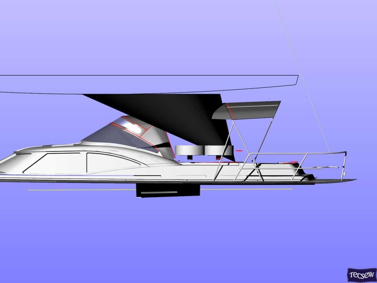 Southerly 535 with windscreen, Bimini on slide track with Sprayhood ...