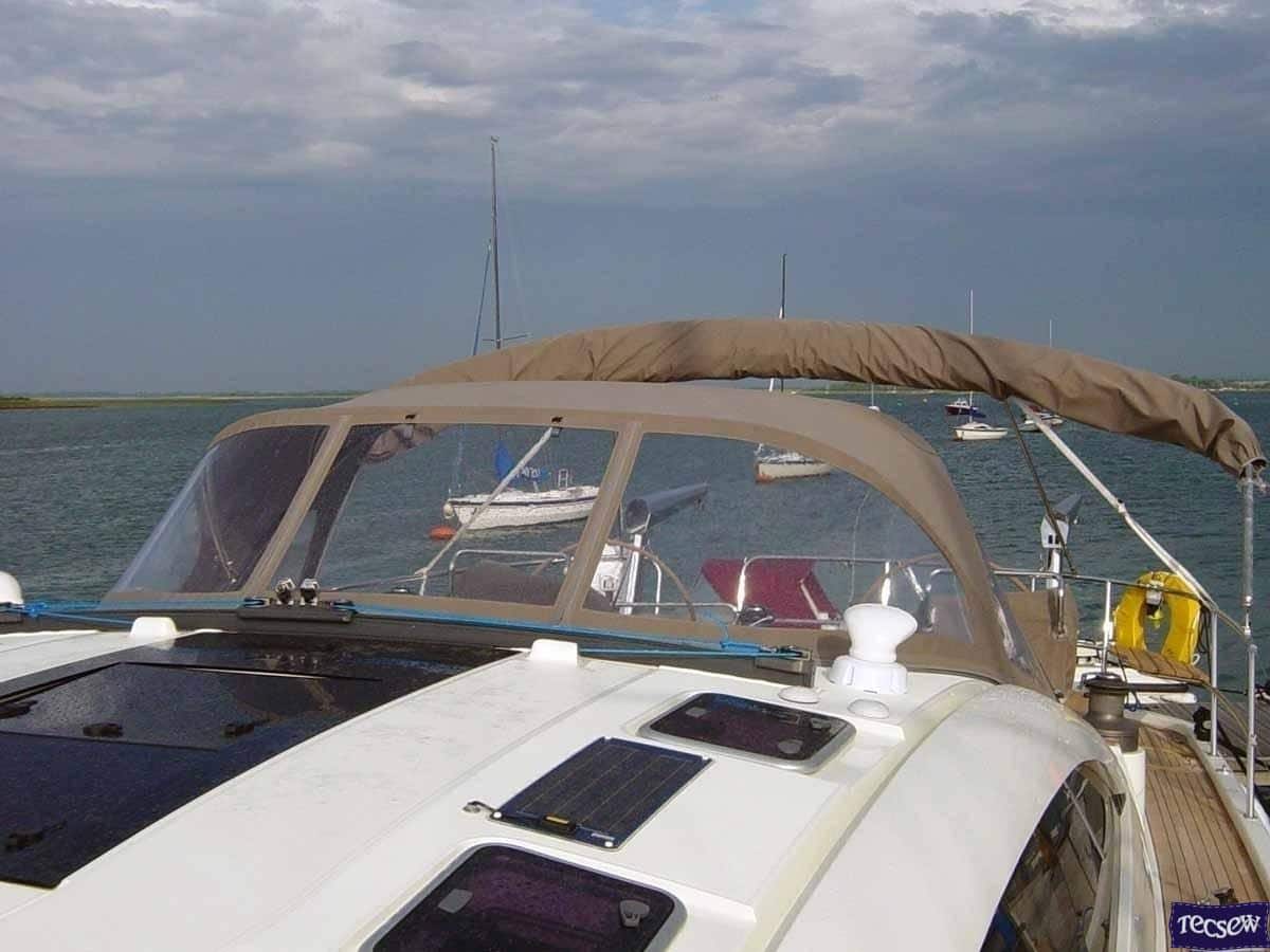 Southerly 57 pushpit mounted telescopic Bimini - Tecsew