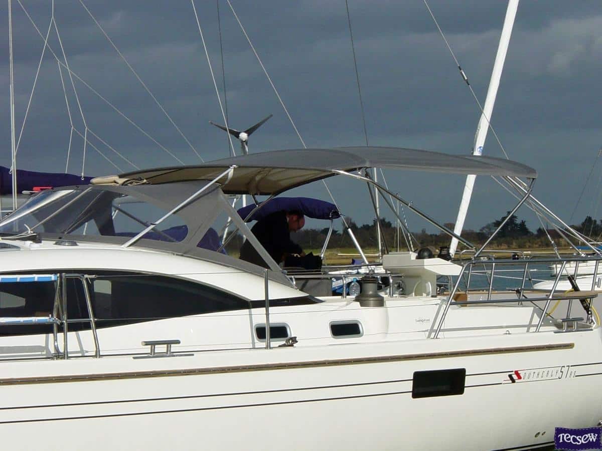 Southerly 57 pushpit mounted telescopic Bimini - Tecsew