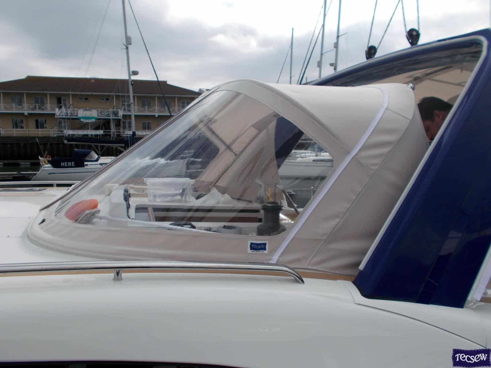 Discovery 48 Sprayhood and Arch Infill Panel, ref 8973 and 9007 - Tecsew