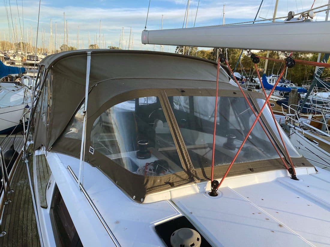 Jeanneau Sun Odyssey 41DS Bimini Conversion fitted to Tecsew Bimini and ...