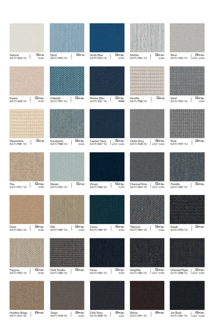 Sunbrella Charts & Downloads - Tecsew, Expertly crafted boat covers and ...